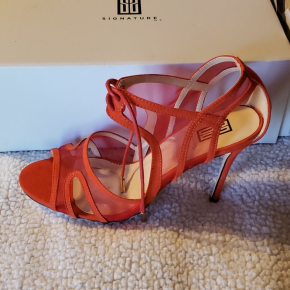 Shoe Dazzle | Shoes | Bnib Red Strappy Mesh Heels Sz 8 | Poshmark